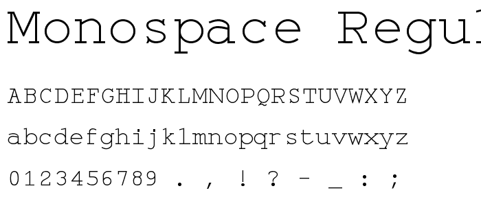 Monospace Regular Font Basic Serif 7705